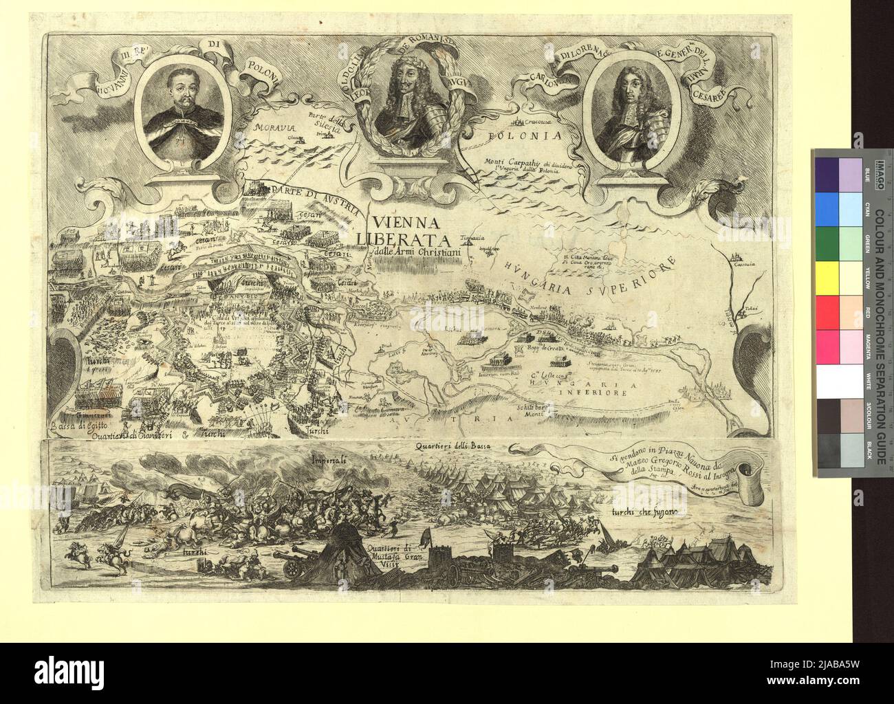 Vienna Liberata ". Plan of the besieged city of Vienna in 1683 and the ...