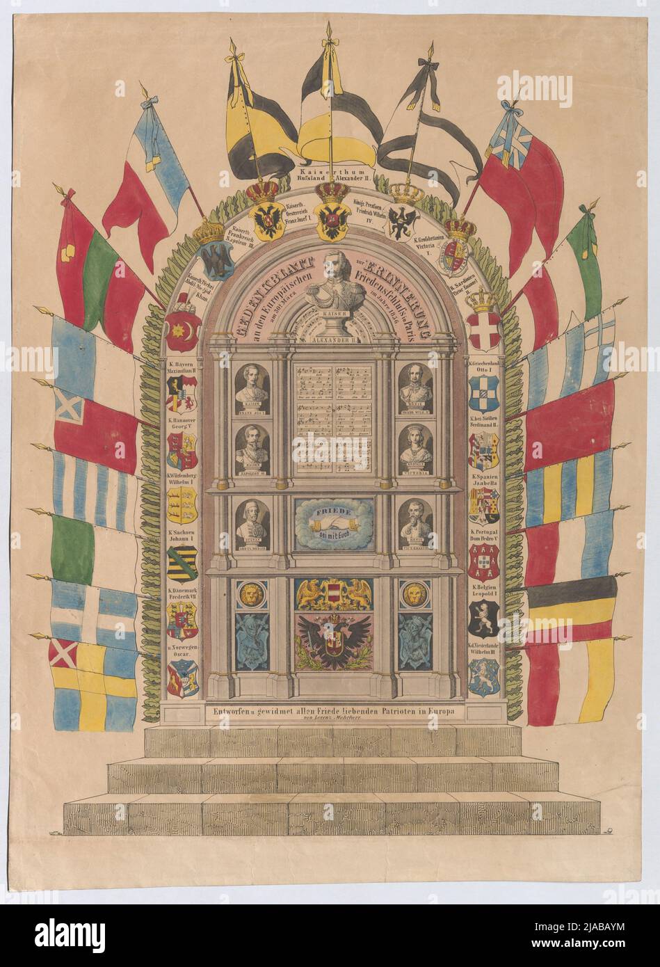 "Memorial sheet for '' memory / of the European peace closure in Paris ...
