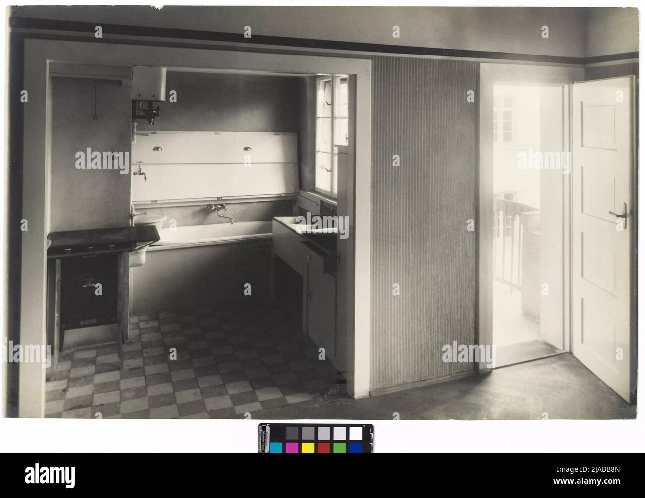 Living kitchen in a new community building. Theo Bauer († 1931 ...