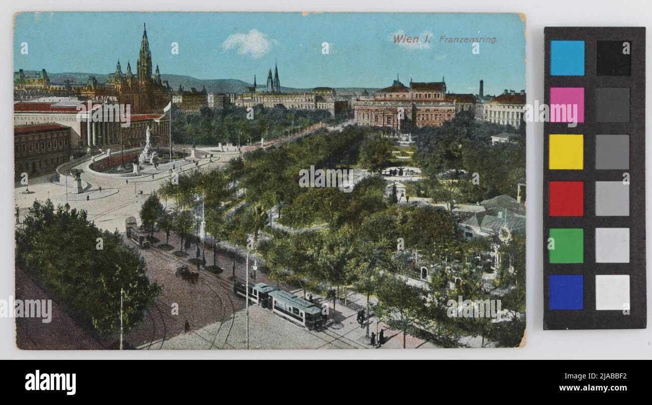 1., Dr.-Karl-Renner-Ring-view from the Natural History Museum, postcard ...