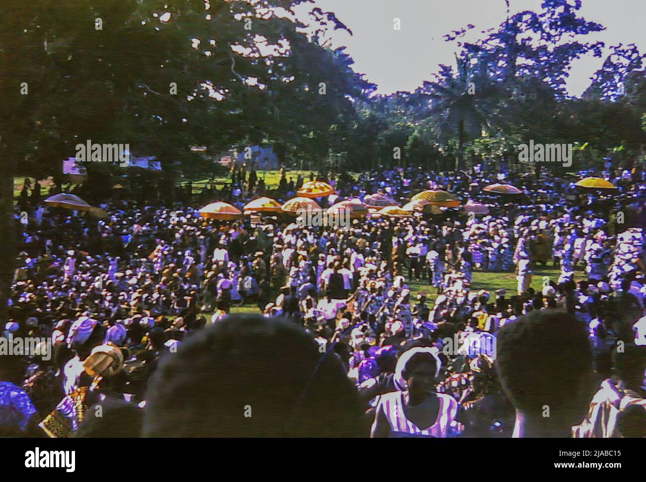 People celebrating at the annual Odwira Festival in Aburi, Ghana in ...