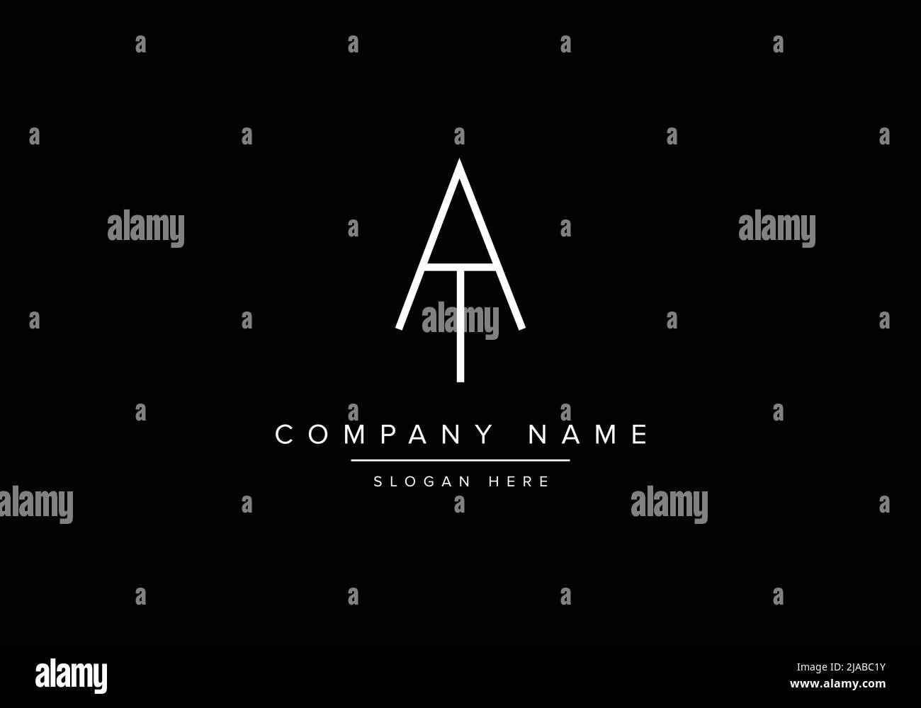 Alphabet AT logo design, Creative vector logo icon design concept for ...