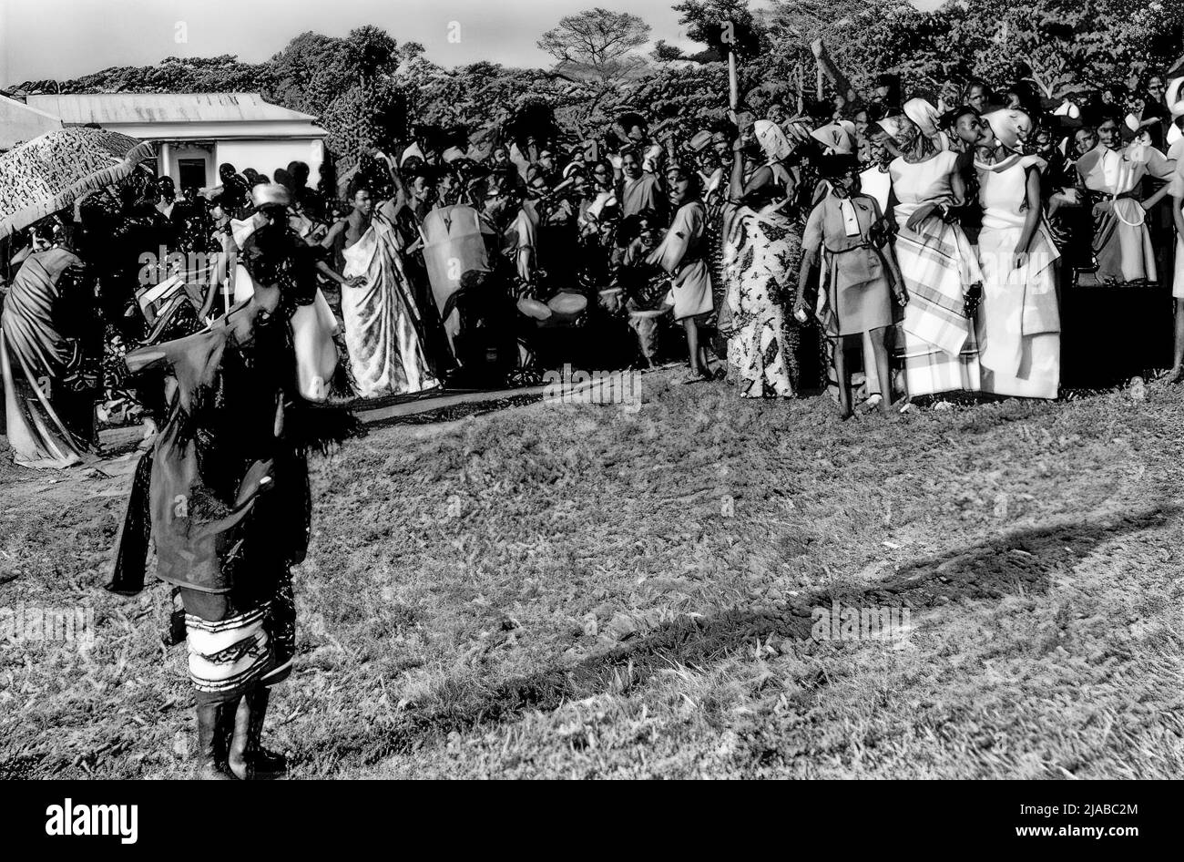 People celebrating at the annual Odwira Festival in Aburi, Ghana in ...