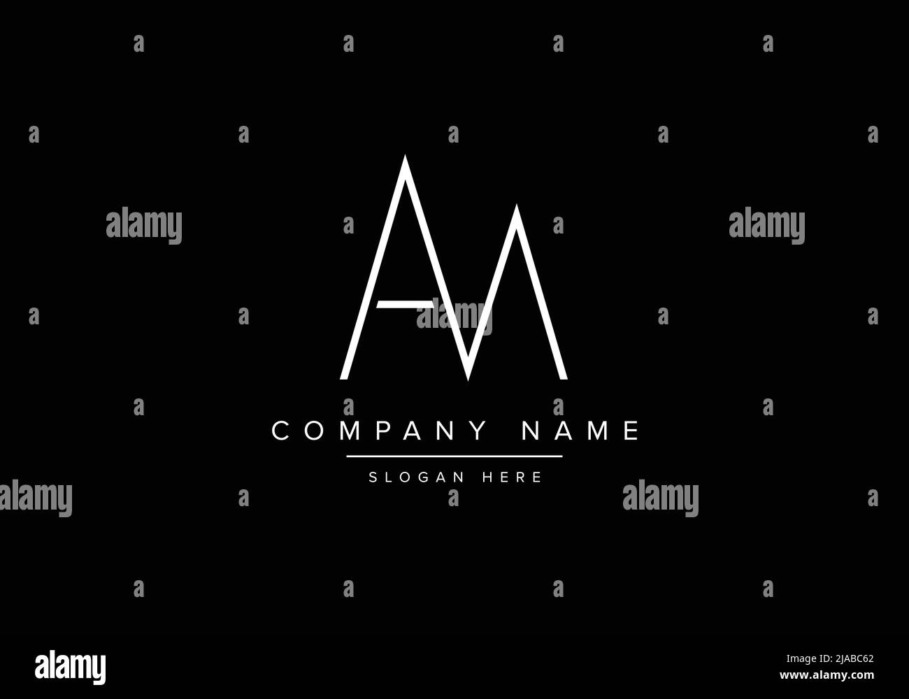 Alphabet AM logo design, Creative vector logo icon design concept for ...