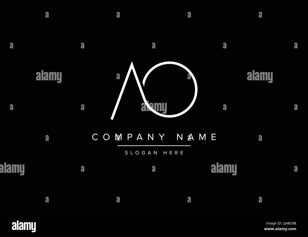 Alphabet AO logo design, Creative vector logo icon design concept for ...