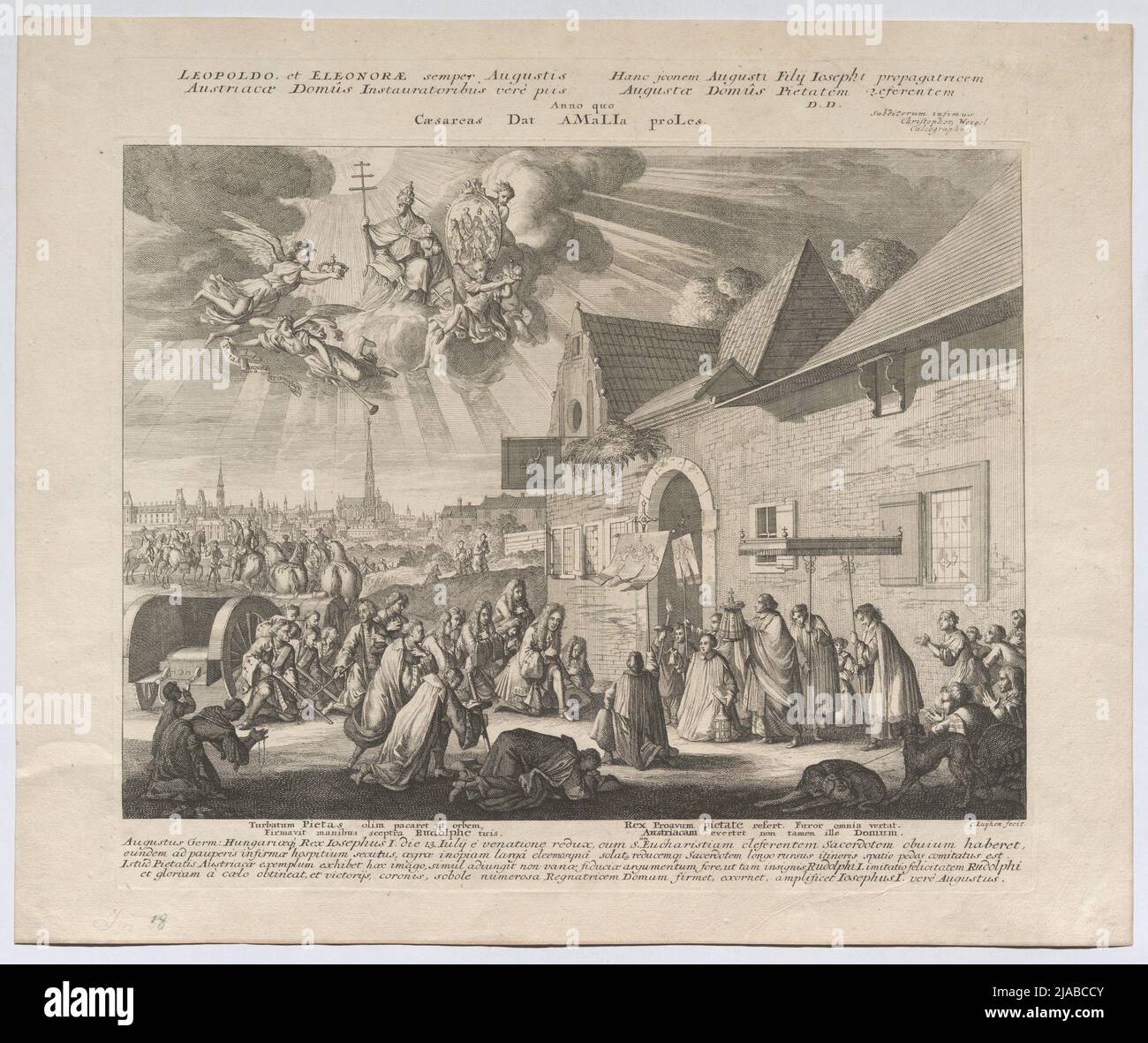 Venue to the altar sacrament by Emperor Joseph I. When meeting a priest ...