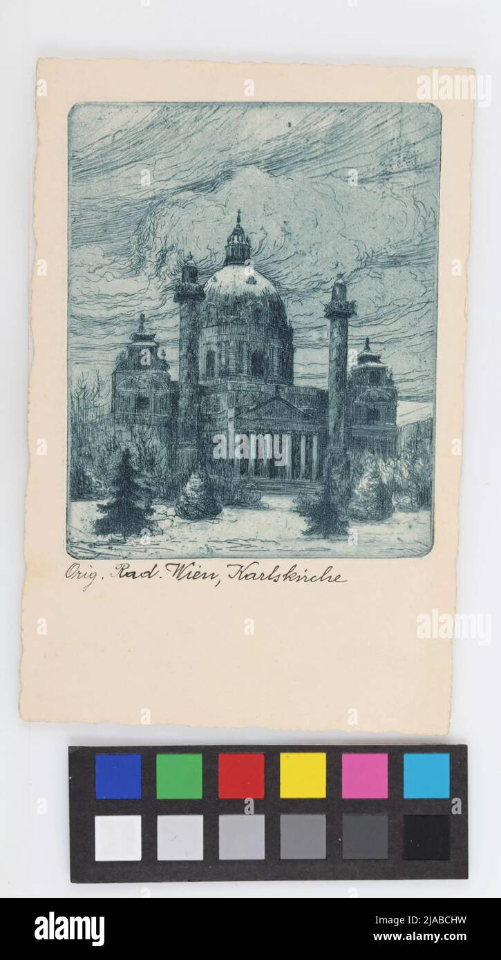 Orig. Rad. Vienna, Karlskirche ". Unknown Stock Photo - Alamy