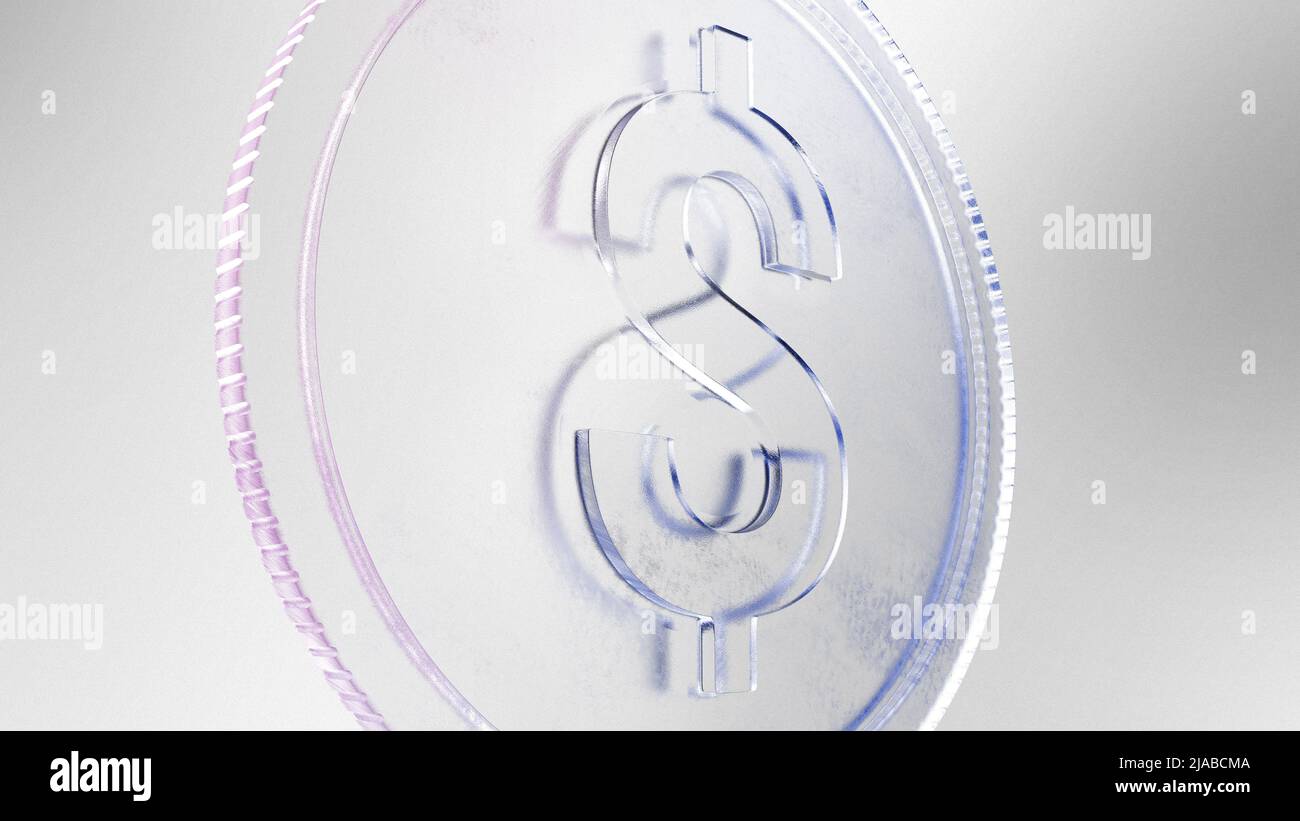 Coin Dollar Sign Shine Bright Transparent with white background Stock ...