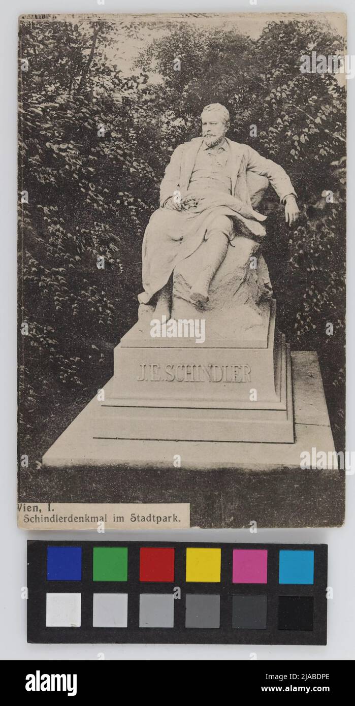 Vienna I. Schindler monument in the city park. Brothers Kohn KG (B. K ...