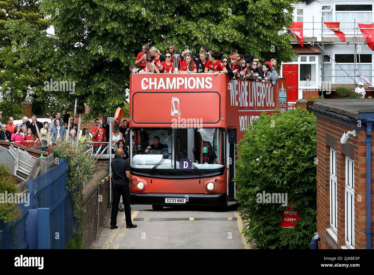 Liverpool, UK. 29th May, 2022. Liverpool FC Women join the parade ...