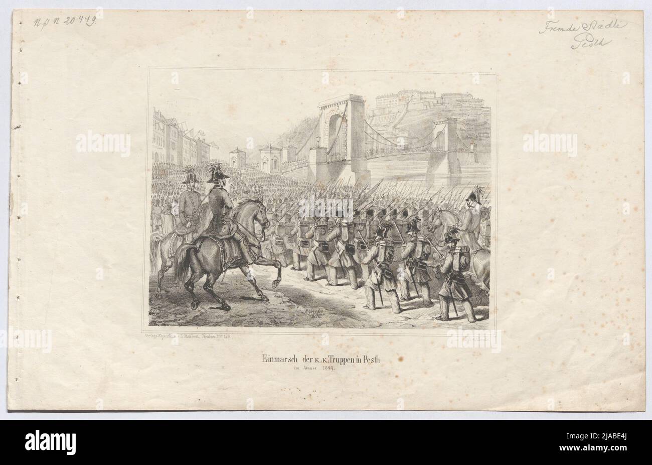 "Invested the K: K: Troops in Pesth / in January 1849.". Joseph ...