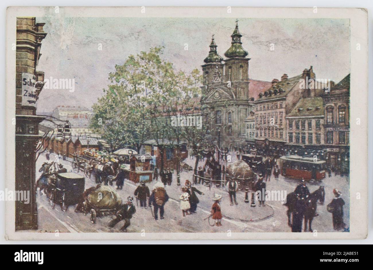 Vienna, Landstraße Hauptstraße with church .. brothers Kohn KG (B. K. W ...