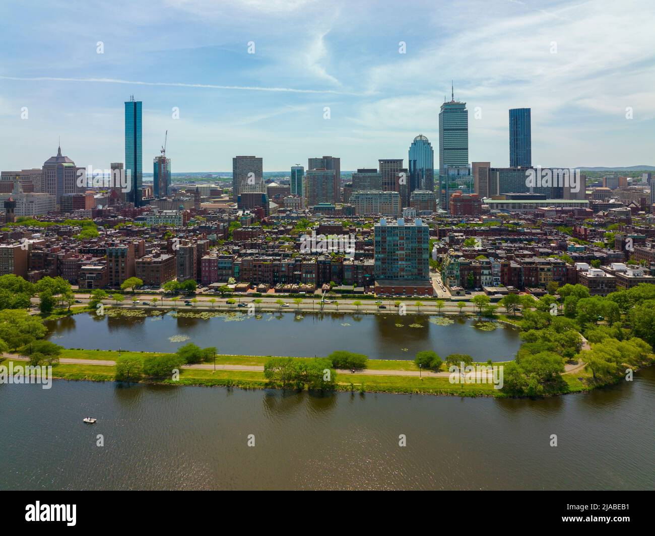 Boston Back Bay modern city skyline including John Hancock Tower ...