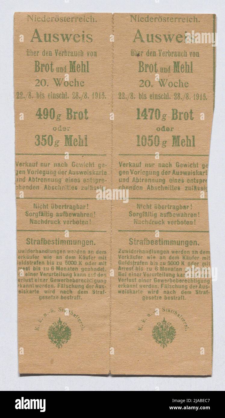 Food brands for bread or flour from the First World War, 1915. Unknown ...