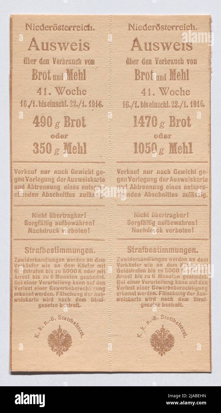 Food brands for bread or flour from the First World War, 1916. Unknown ...