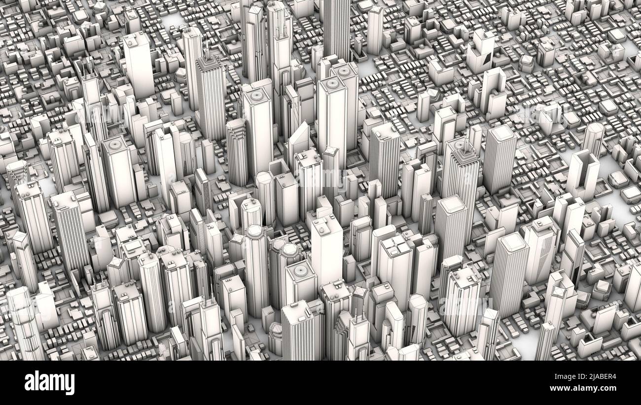 City background 3d render aerial hi-res stock photography and images ...
