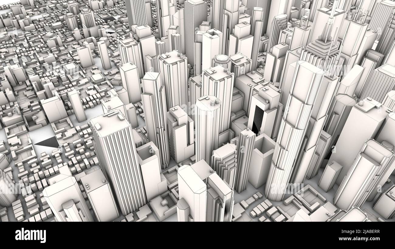 City background 3d render aerial hi-res stock photography and images ...