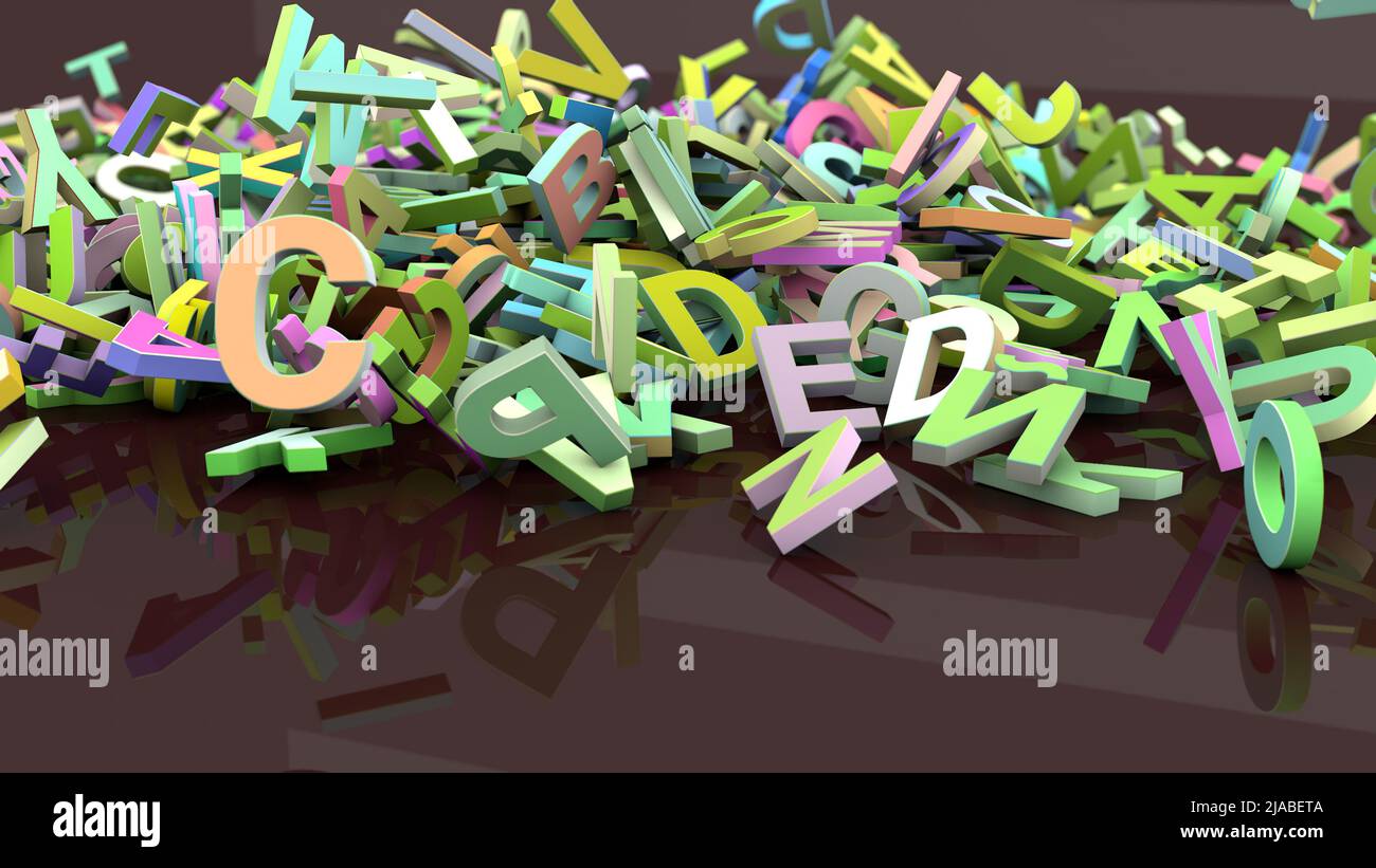 3d letters falling. 3D render Stock Photo - Alamy