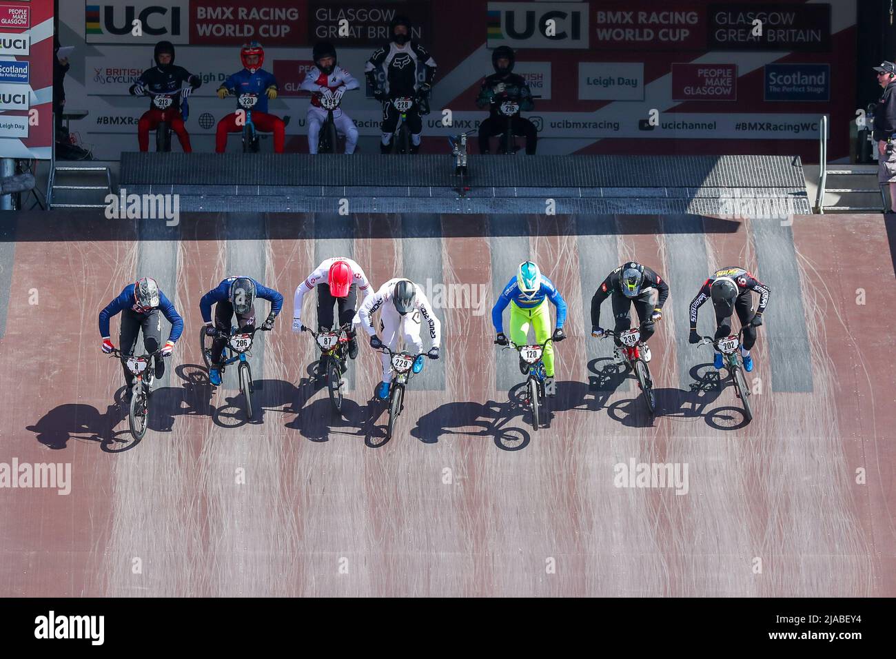 Glasgow, UK. 29th May, 2022. On the second and final day of the UCI BMX ...