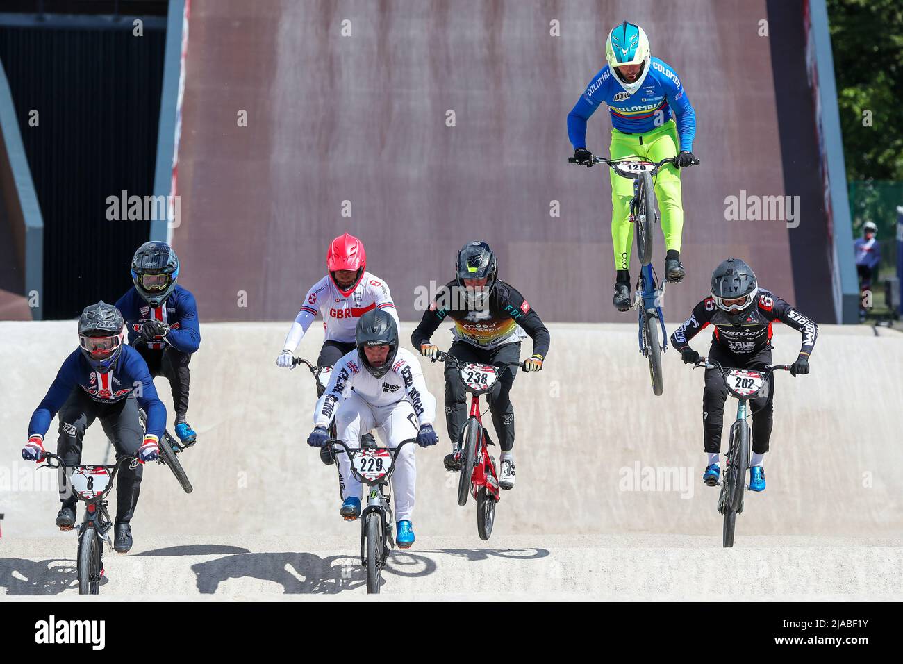 Glasgow, UK. 29th May, 2022. On the second and final day of the UCI BMX ...
