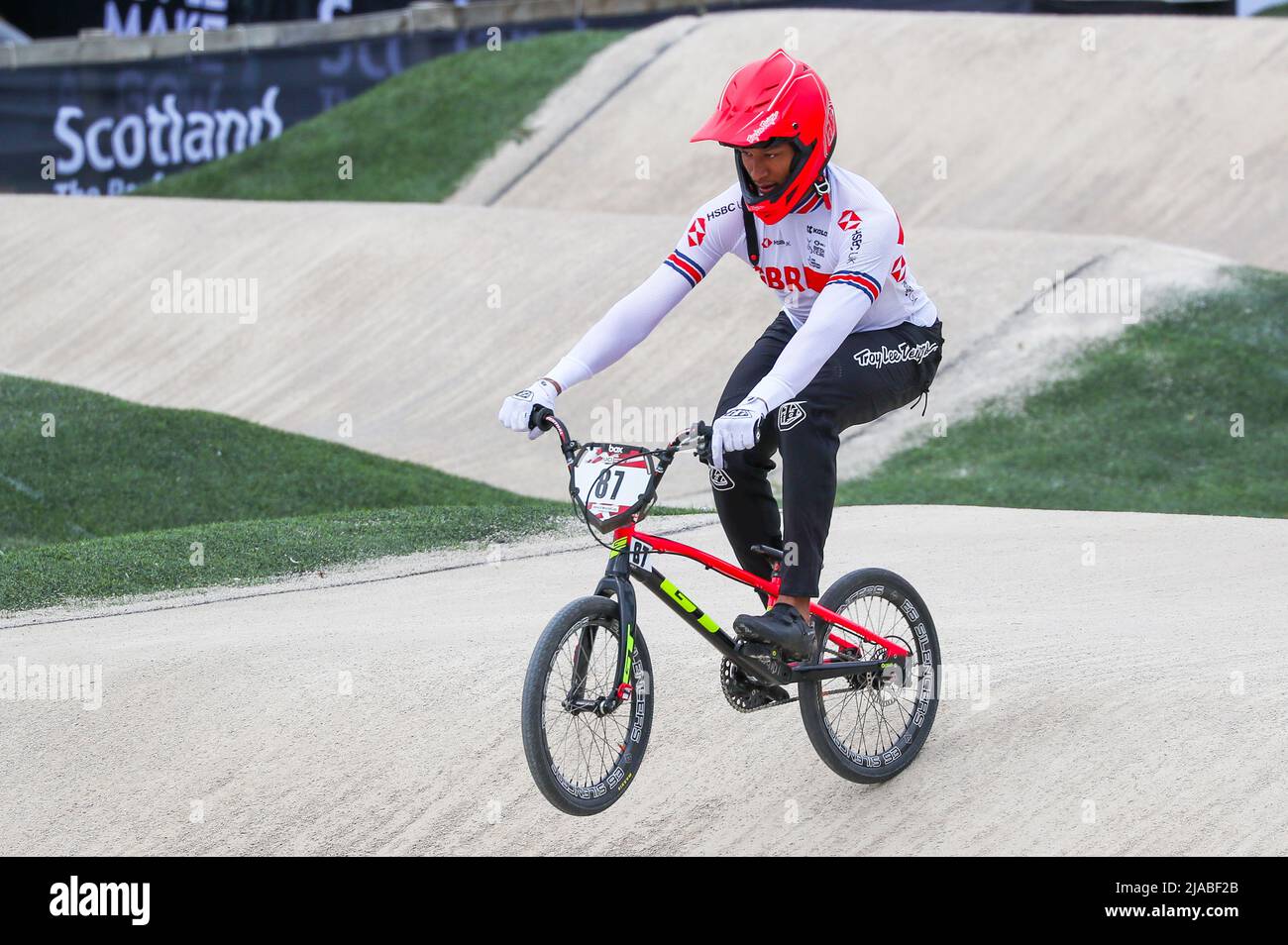 Glasgow, UK. 29th May, 2022. On the second and final day of the UCI BMX ...