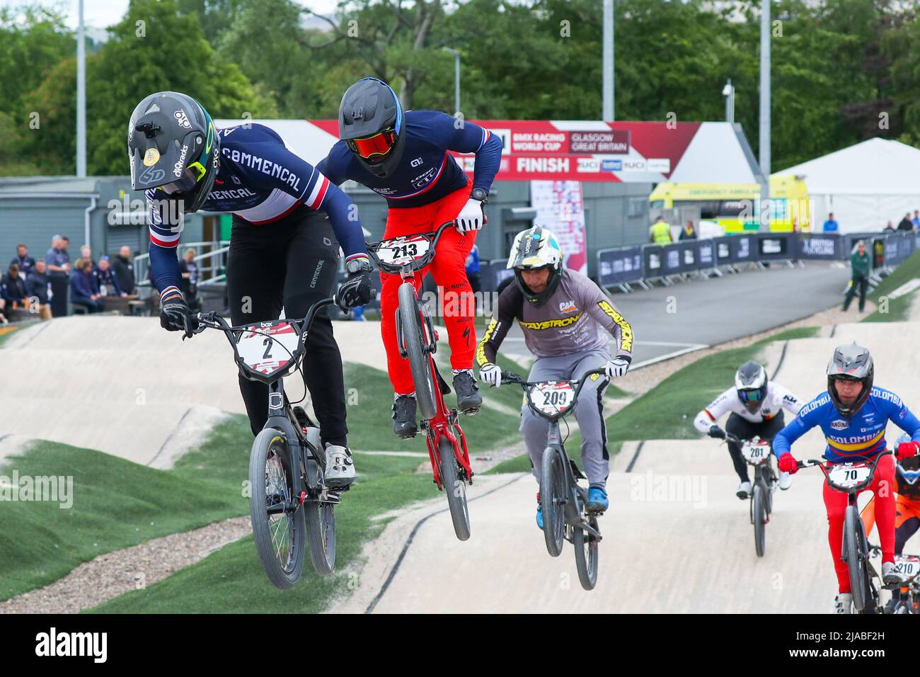 Glasgow, UK. 29th May, 2022. On the second and final day of the UCI BMX ...