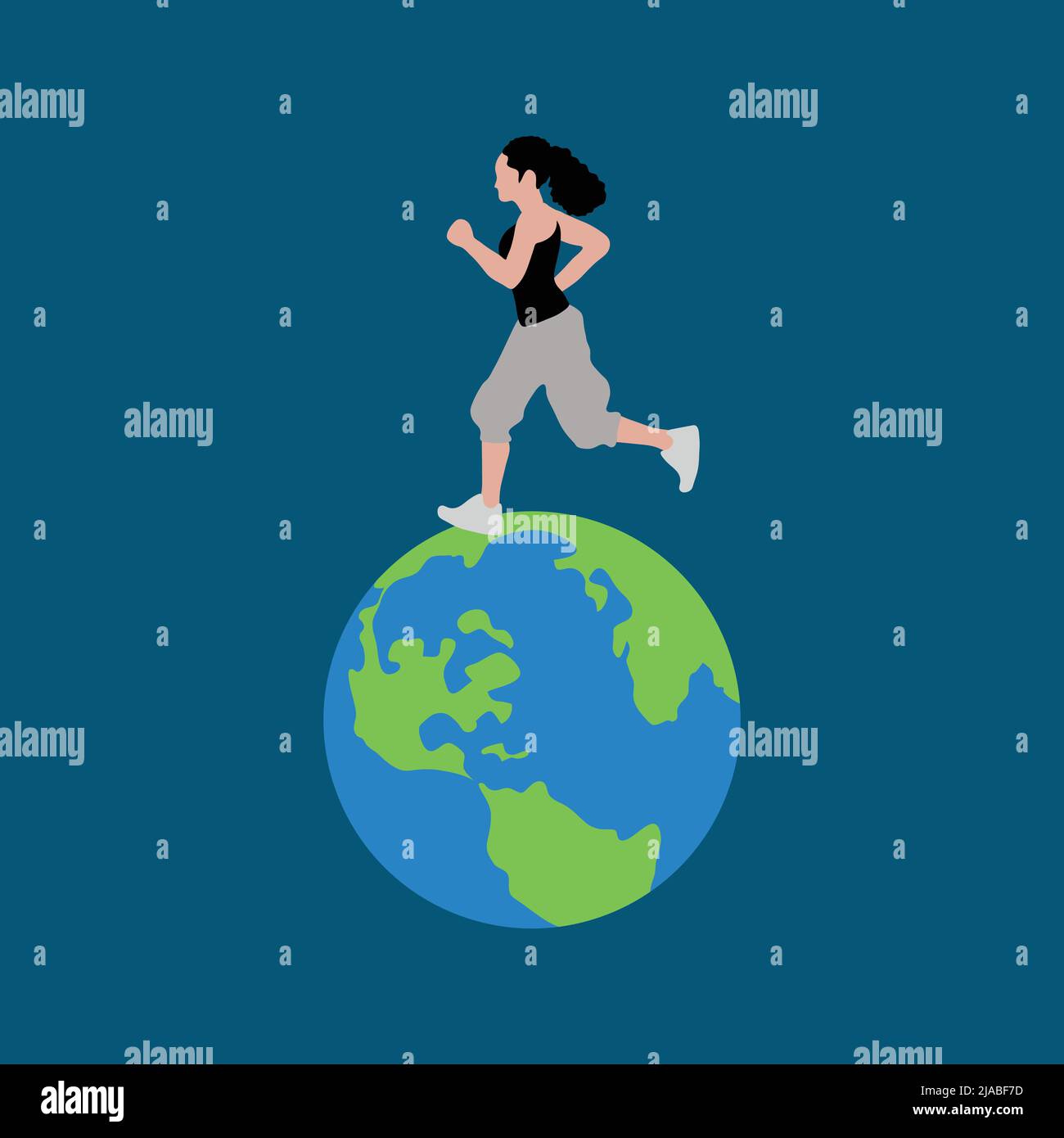Running around the world Stock Vector Image & Art - Alamy