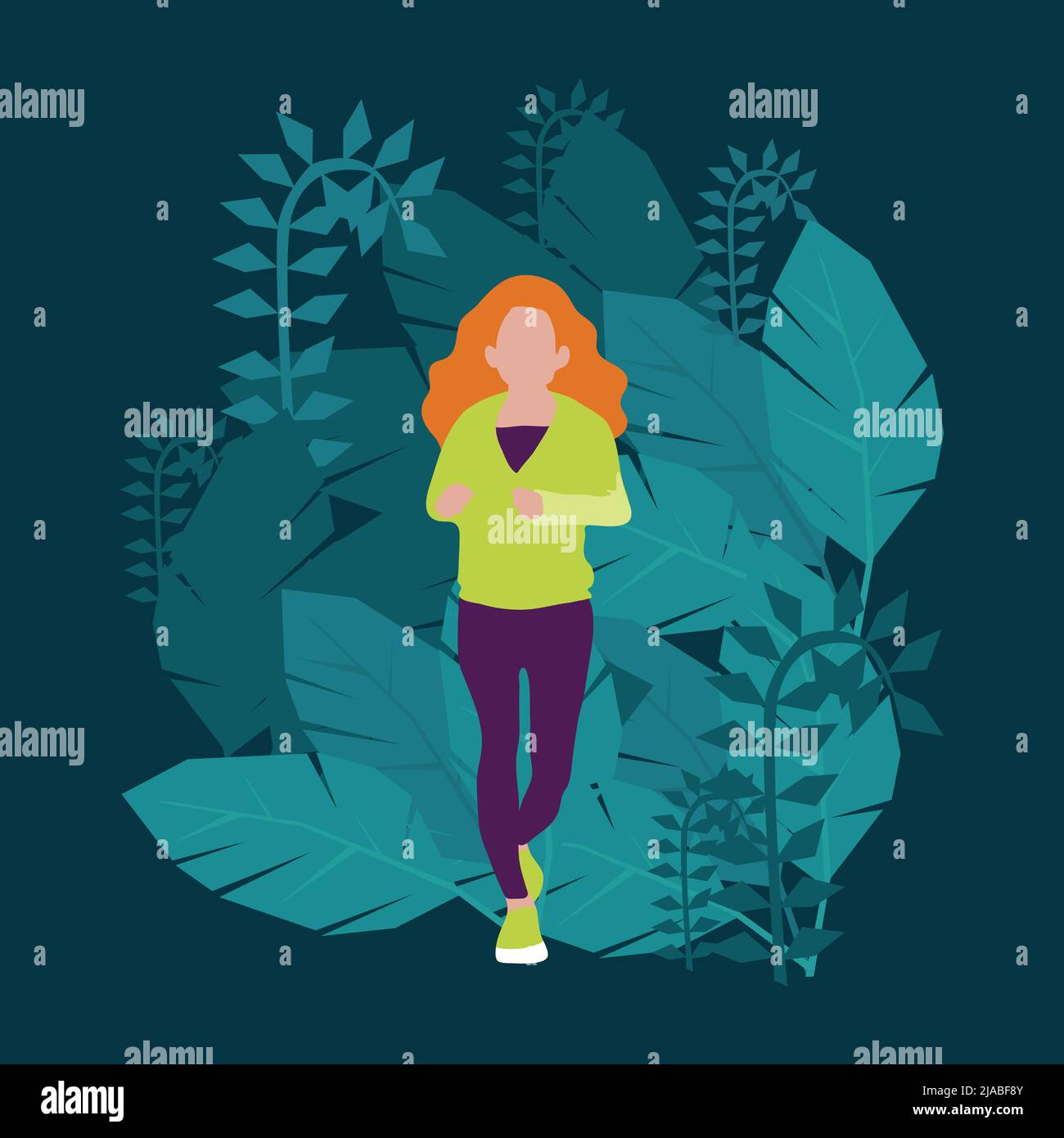 Jogging girl illustration Stock Vector Image & Art - Alamy