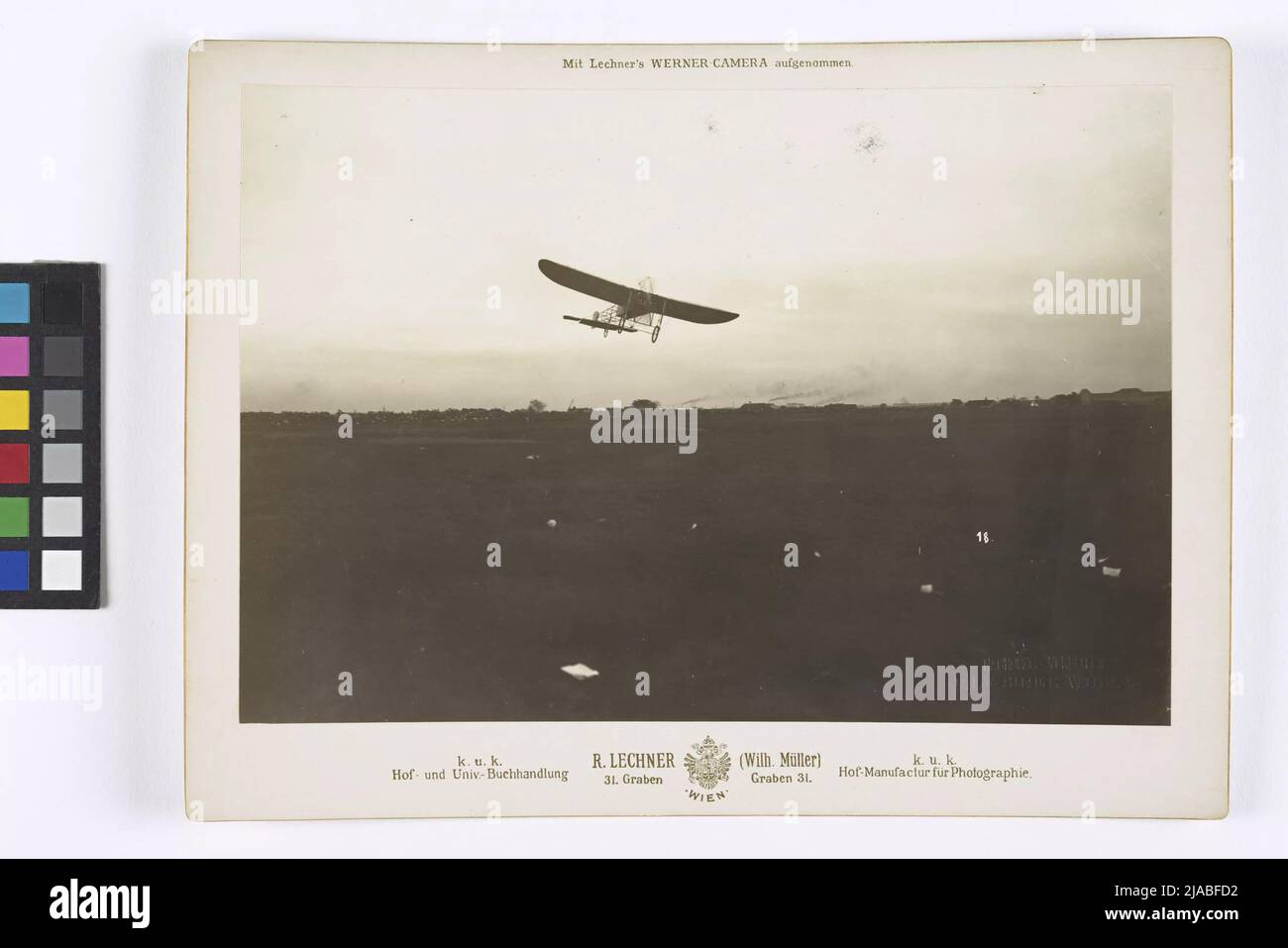 Flight of the French airship Bleriot on the Simmeringer Haide. Verlag ...
