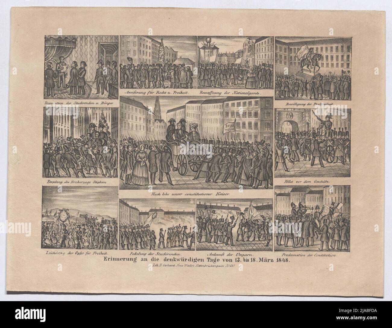 "Memory of the memorable days from March 13th to 18th, 1848". Heinrich ...