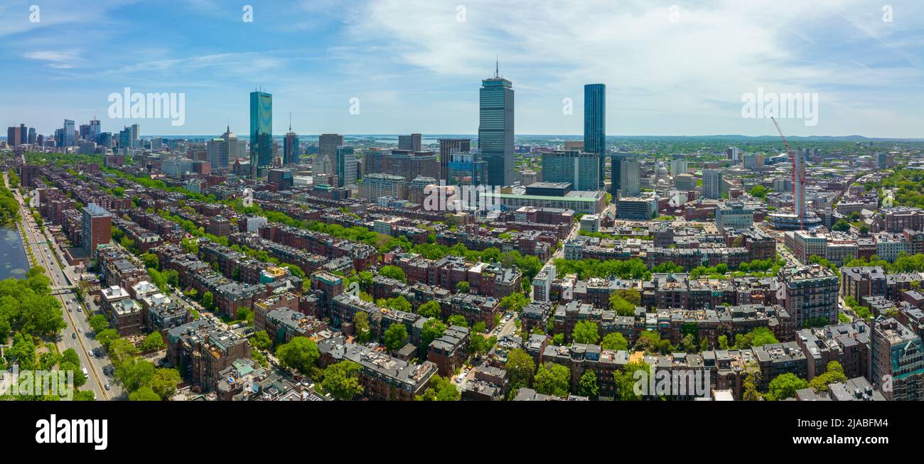 Boston Back Bay modern city skyline including John Hancock Tower ...