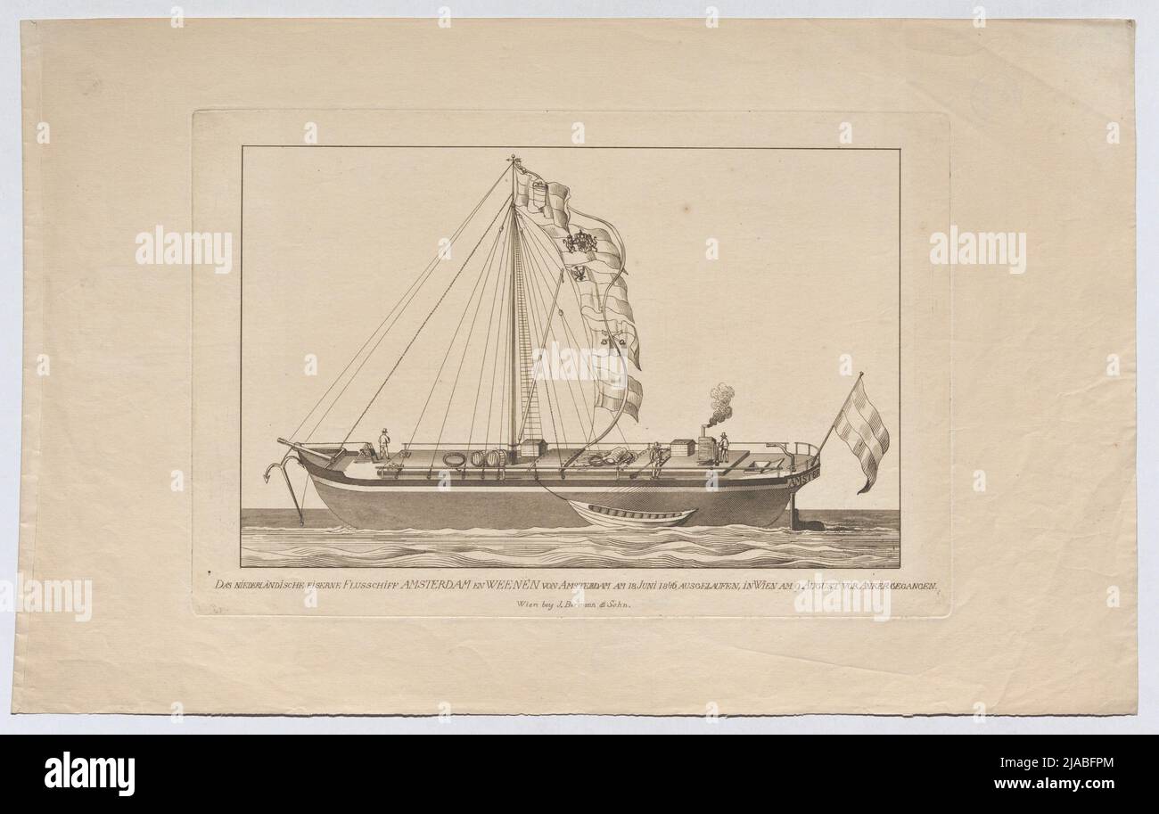 The Dutch channel ship "Amsterdam" in Vienna on August 9, 1846. Unknown ...