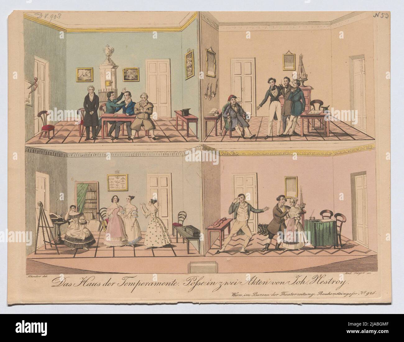 Scene images from "The House of Temperate" by Johann Nestroy (costume ...
