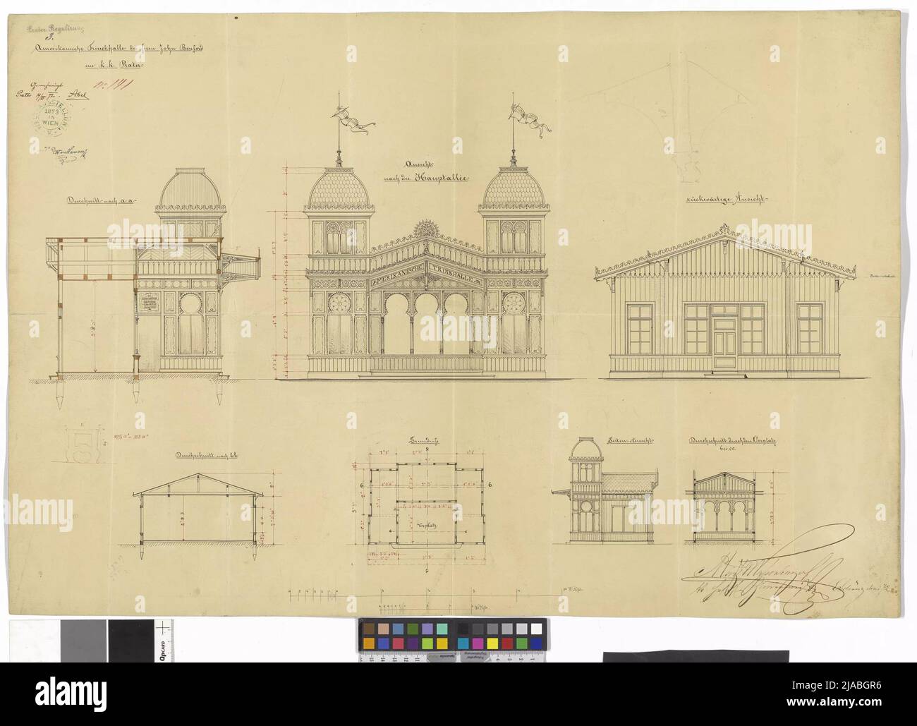 Praterhütte No. 141 - Design drawing for "Benfords drinking hall ...