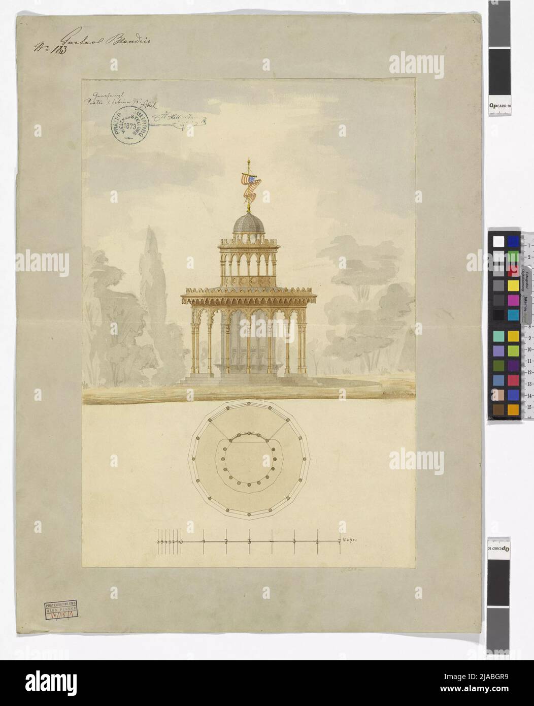 Praterhütte No. 15 - Design drawing for a pavilion in the Prater ...