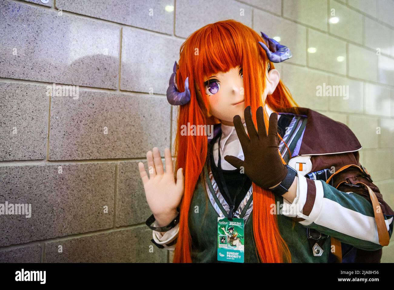 London, UK. 29th May, 2022. An anime character poses inside the halls ...