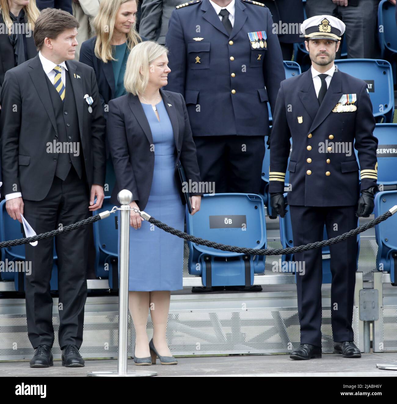 STOCKHOLM 20220529 Speaker Andreas Norlén, Prime Minister Magdalena ...