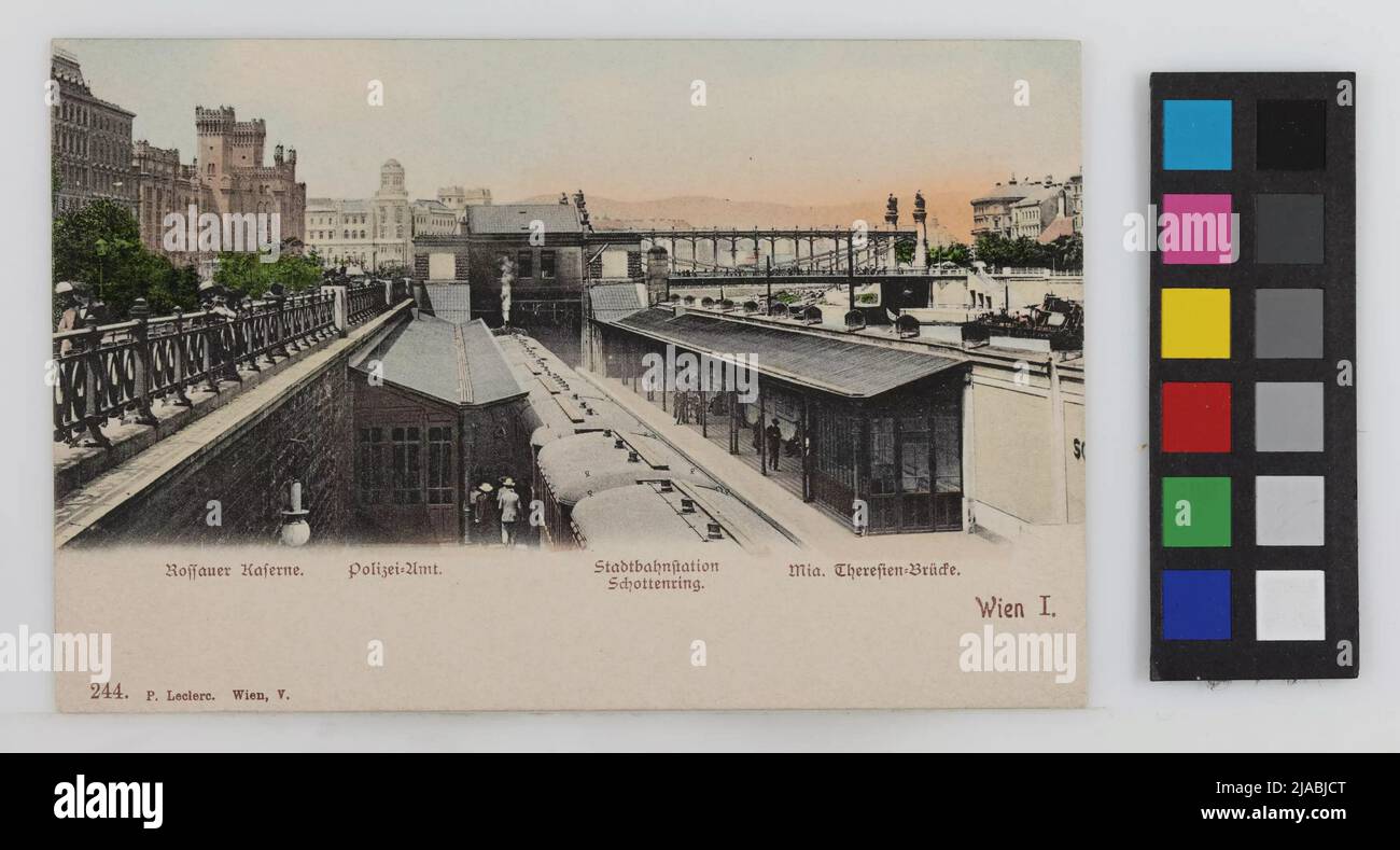 Stadtbahn - Schottenring station, postcard. P. Leclerc, publishing ...