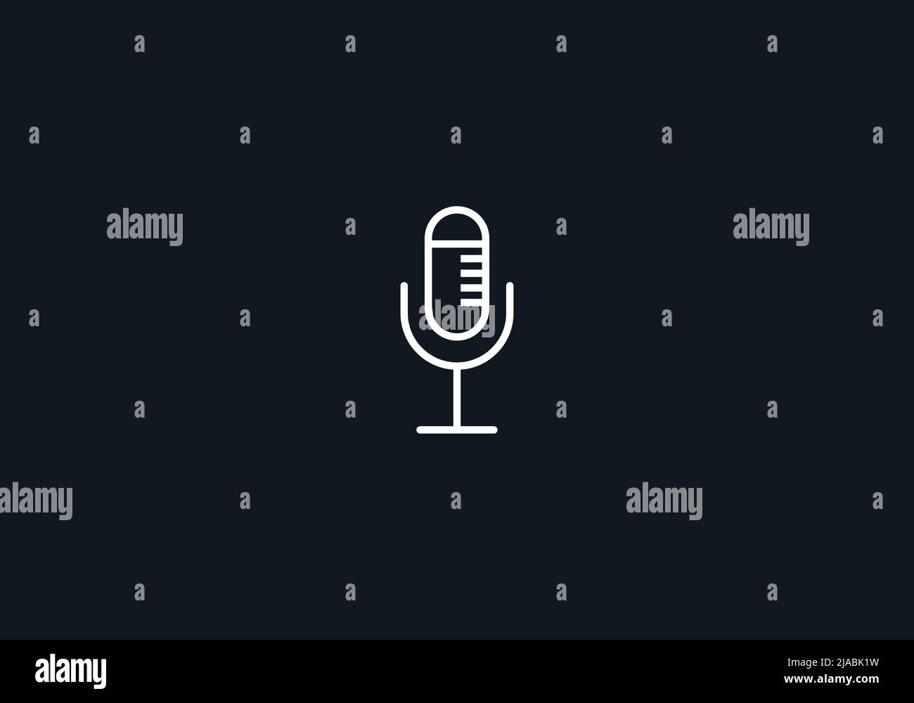 Audio listening Microphone symbol icon. Microphone vector icon on ...
