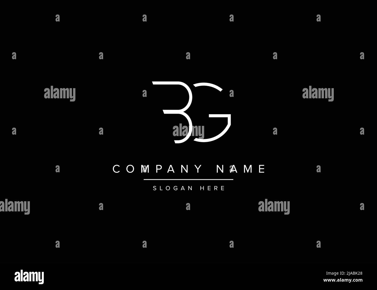 Creative minimal line art icon logo, BG monogram logo Stock Vector ...