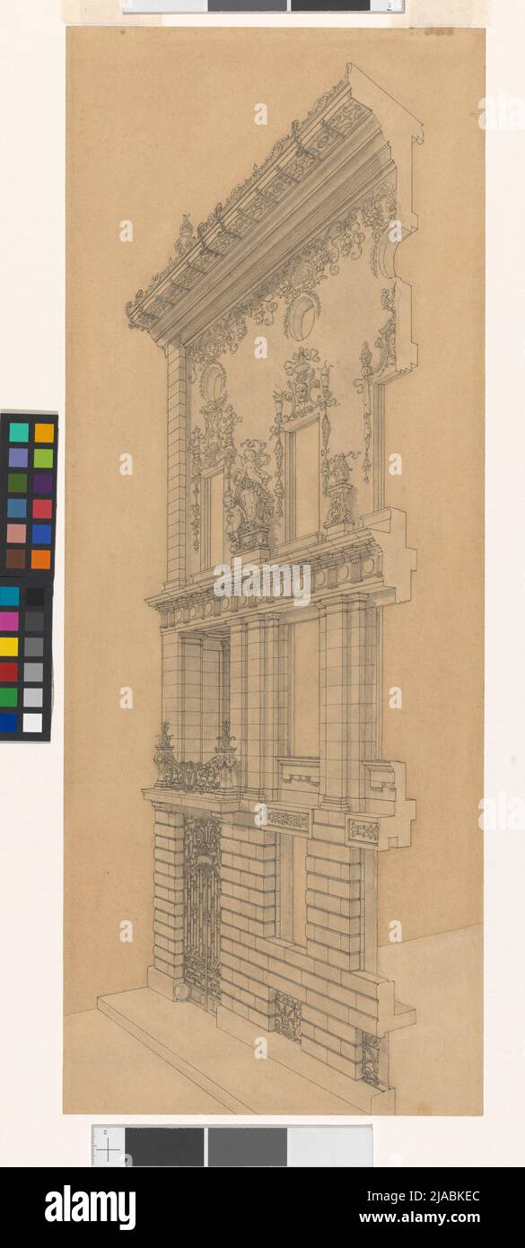 Wagner residential building, 3rd, Rennweg 3, perspective cut. Otto ...