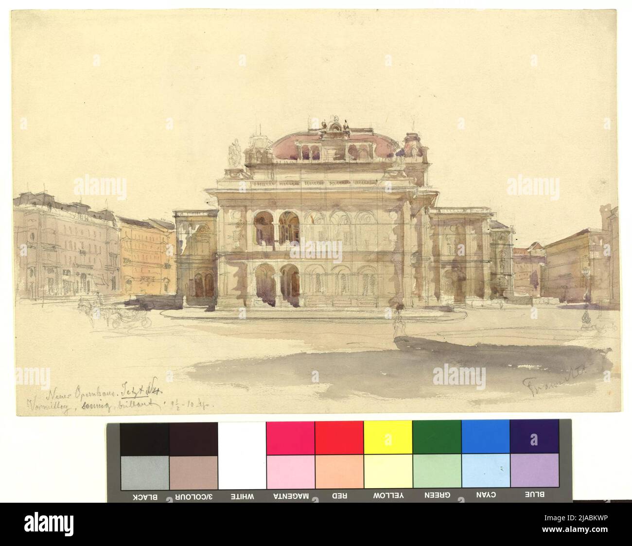 State Opera (1, Opernring 2). Franz Alt (1821-1914), artist Stock Photo ...