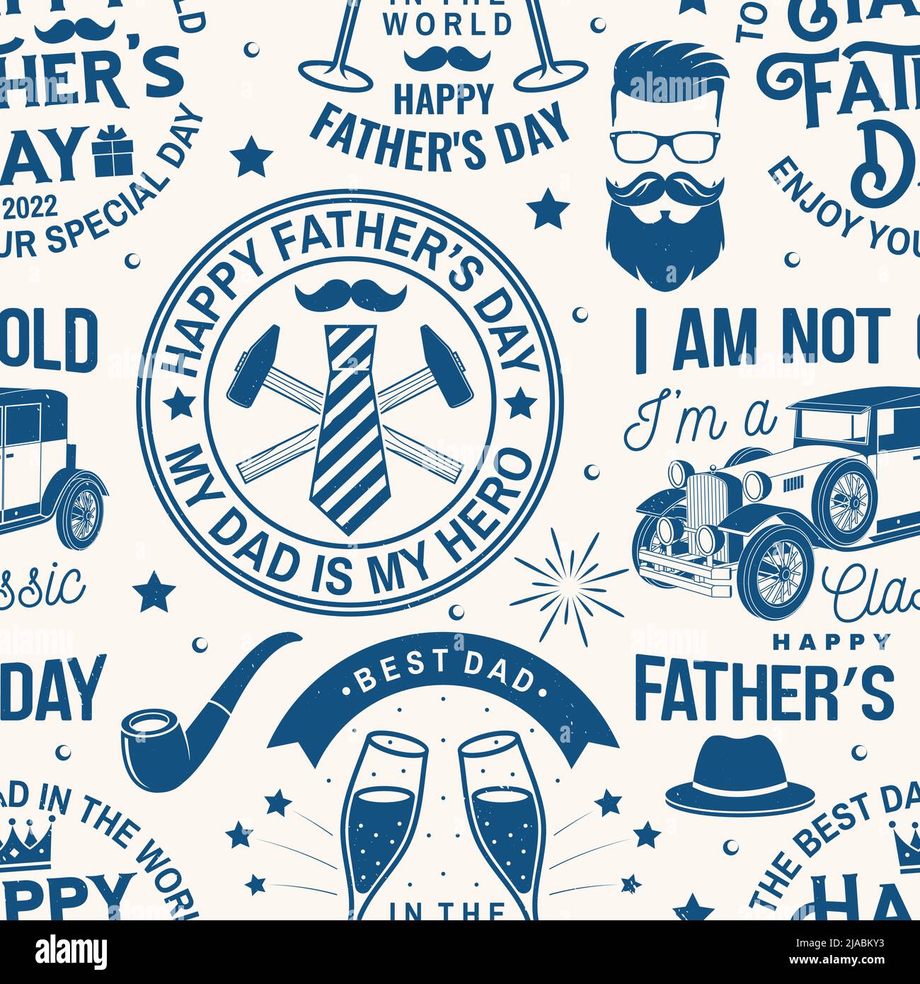 Happy Father's Day seamless pattern. Vector illustration. For Father's ...
