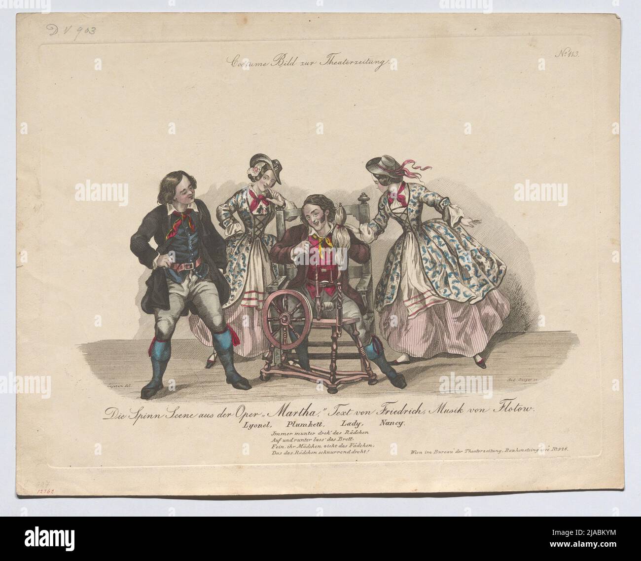 Scene picture from the opera "Martha" by Flotow (costume picture No ...
