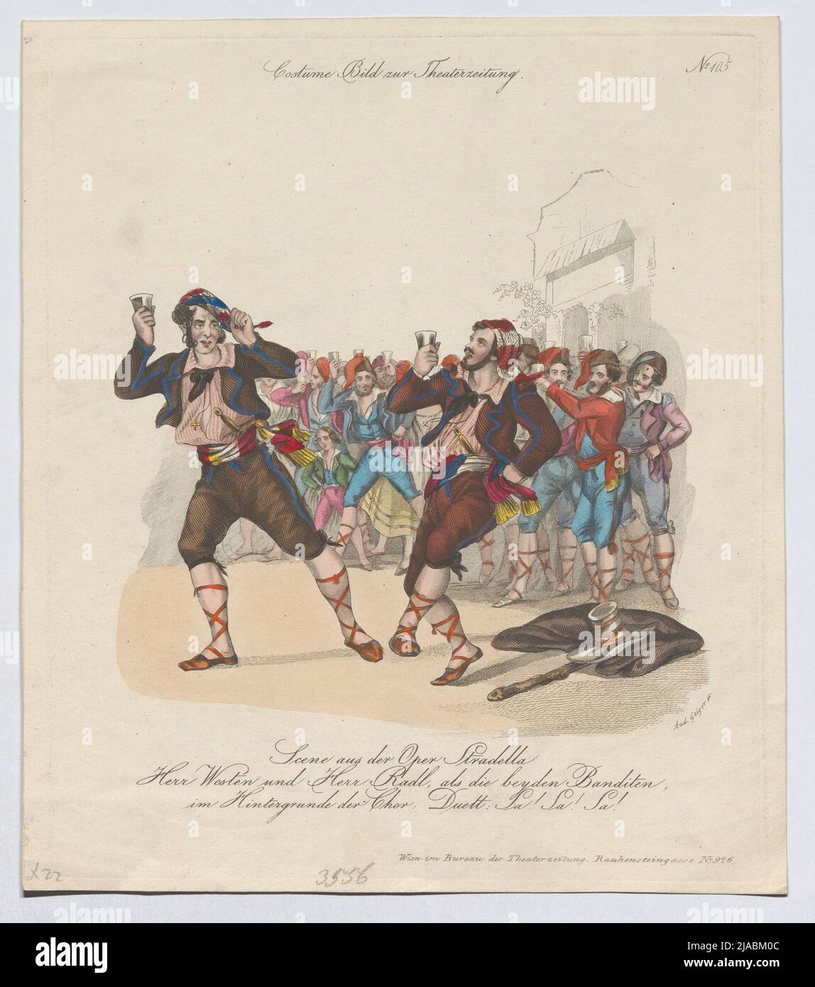 Scene from the Stradella opera. Mr. West and Mr. Radl as the Beyden ...