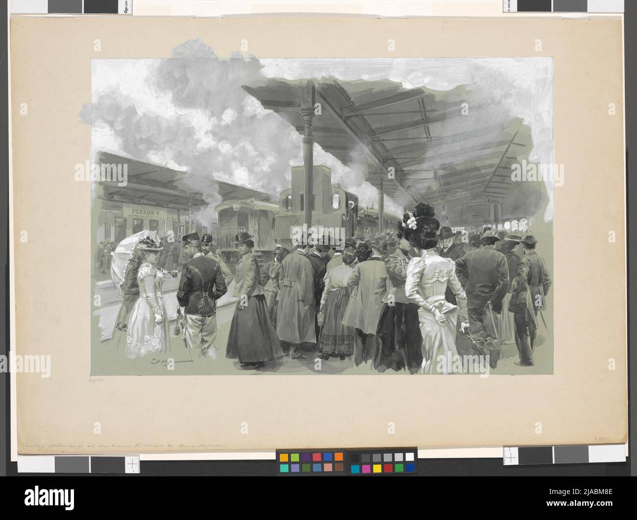 Arrival and farewell scenes on the Perron of the Stadtbahn Hütteldorf ...