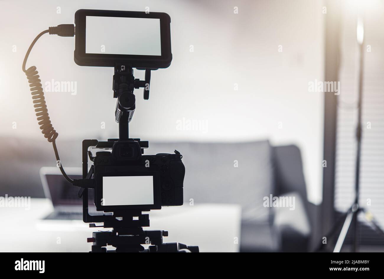 Modern Professional Digital Camera with External Display Recorder on a ...