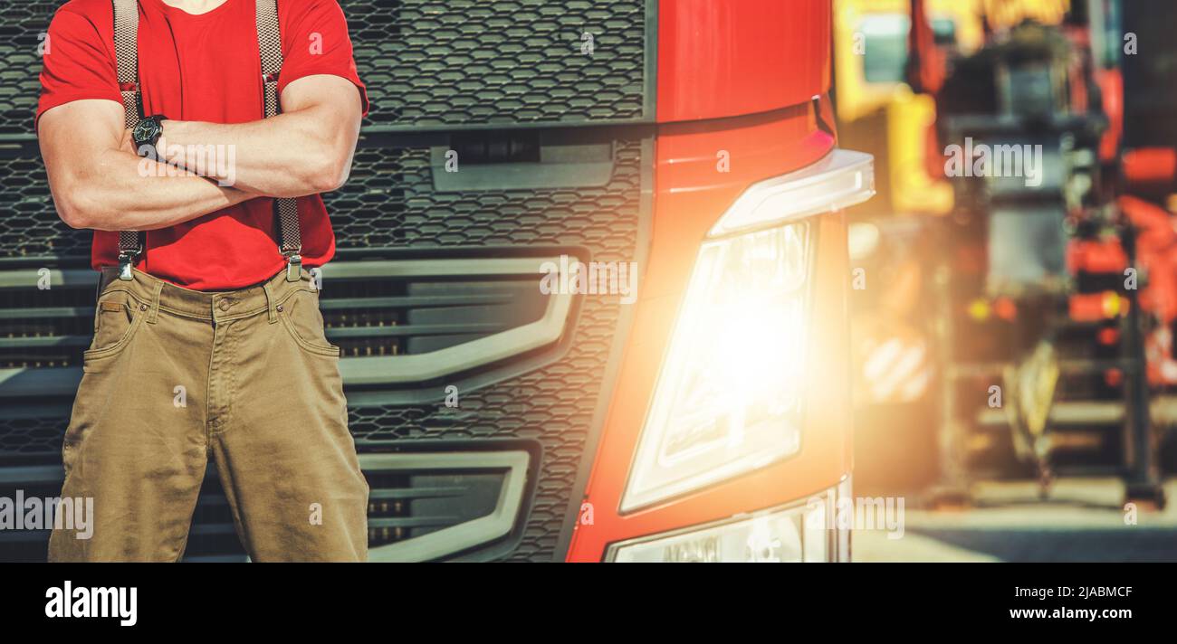 Euro Heavy Duty Transportation Industry. European Semi Truck Caucasian ...