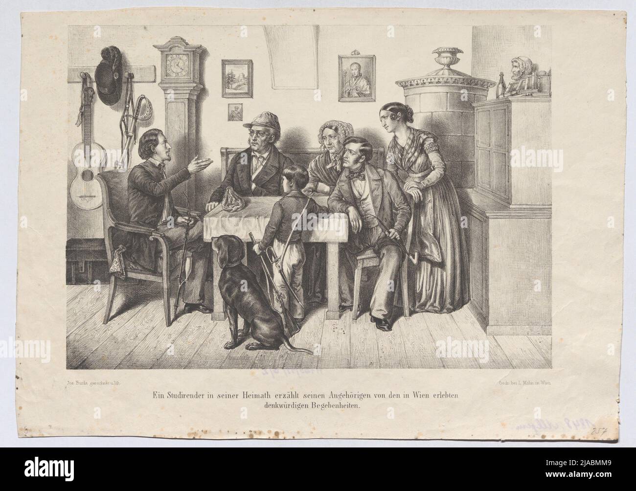 "A student in his home tells his relatives of the / memorable events ...