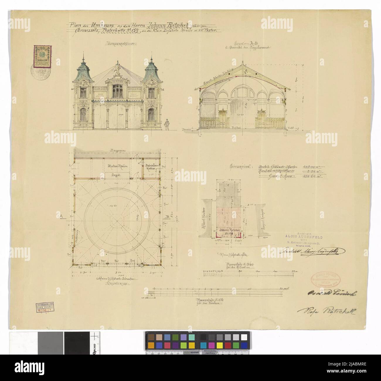 Praterhütte No. 159 - Design drawing for the conversion of a carousel ...